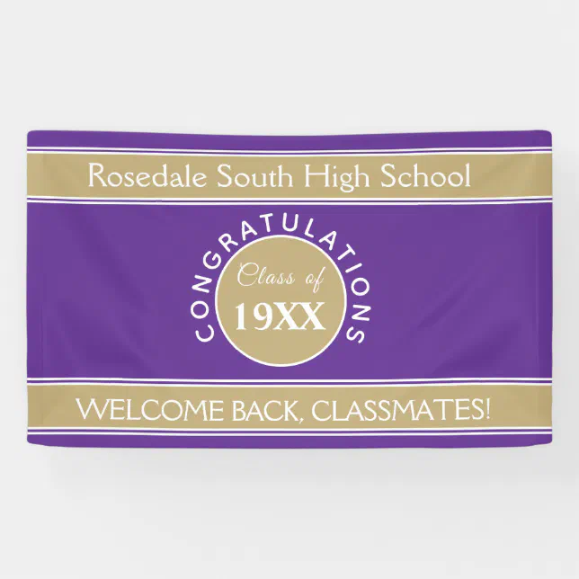 Welcome back!! CUSTOM class reunion banner | Zazzle