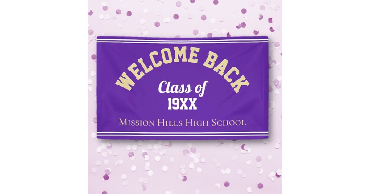 Welcome Back! Custom Class reunion banner | Zazzle
