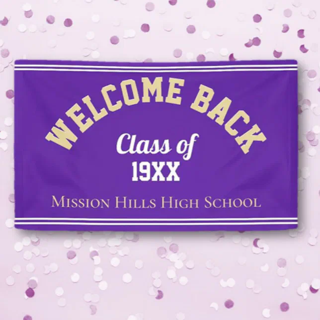 Welcome Back! Custom Class reunion banner | Zazzle