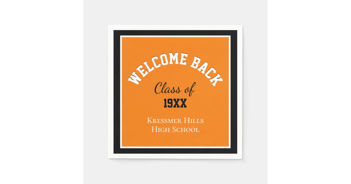 Welcome Back! Custom Class reunion Napkins | Zazzle
