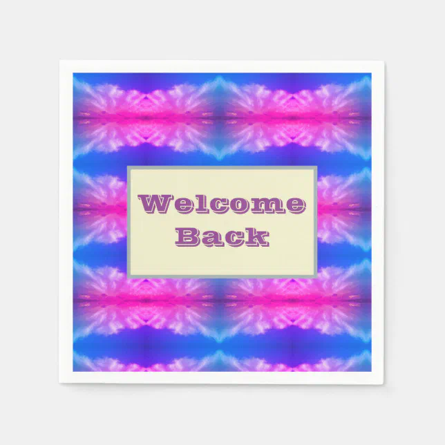 Welcome Back Neon Tie-dye Pattern Celebration Napkins | Zazzle