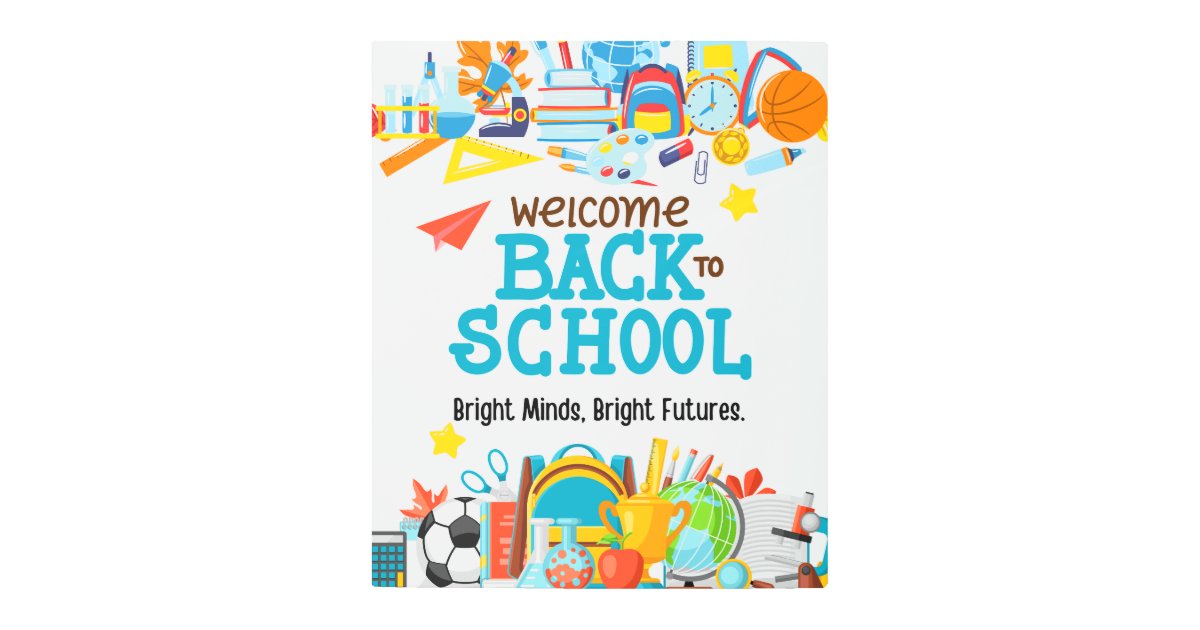 welcome back school bulletin boards metal print | Zazzle