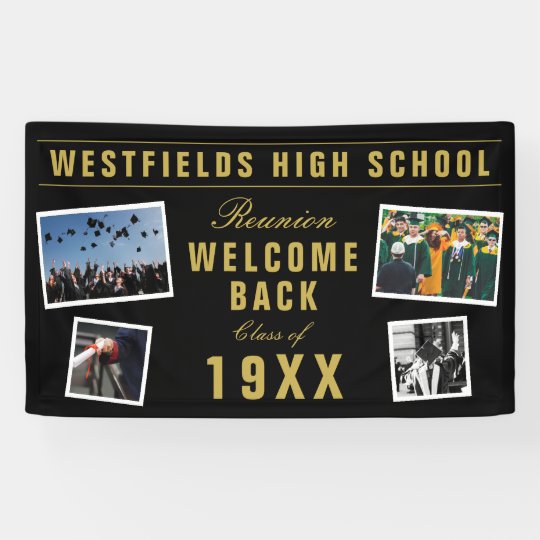 Welcome Back School Reunion Four Photo Collage Banner | Zazzle.com