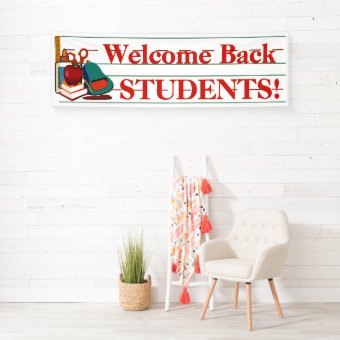 Welcome Back Students customizable school banner | Zazzle