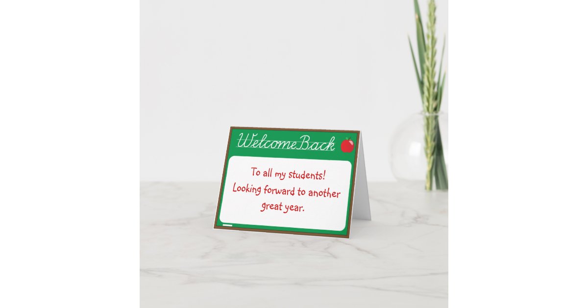 Welcome Back Teacher Note Card | Zazzle