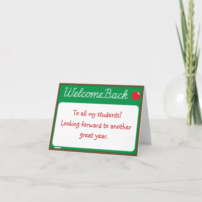 Welcome Back Teacher Note Card | Zazzle