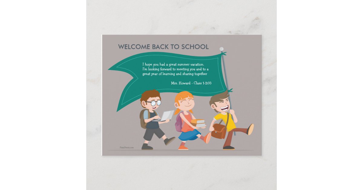 Welcome Back Teacher's Postcard | Zazzle
