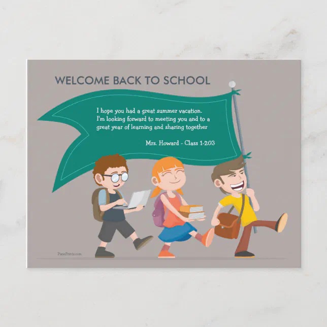 Welcome Back Teacher's Postcard | Zazzle