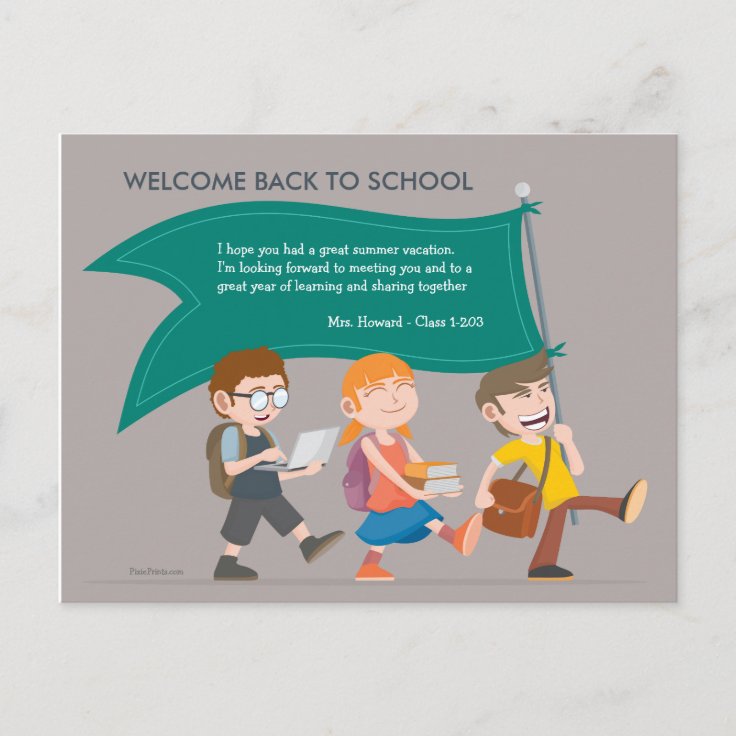 Welcome Back Teacher's Postcard | Zazzle