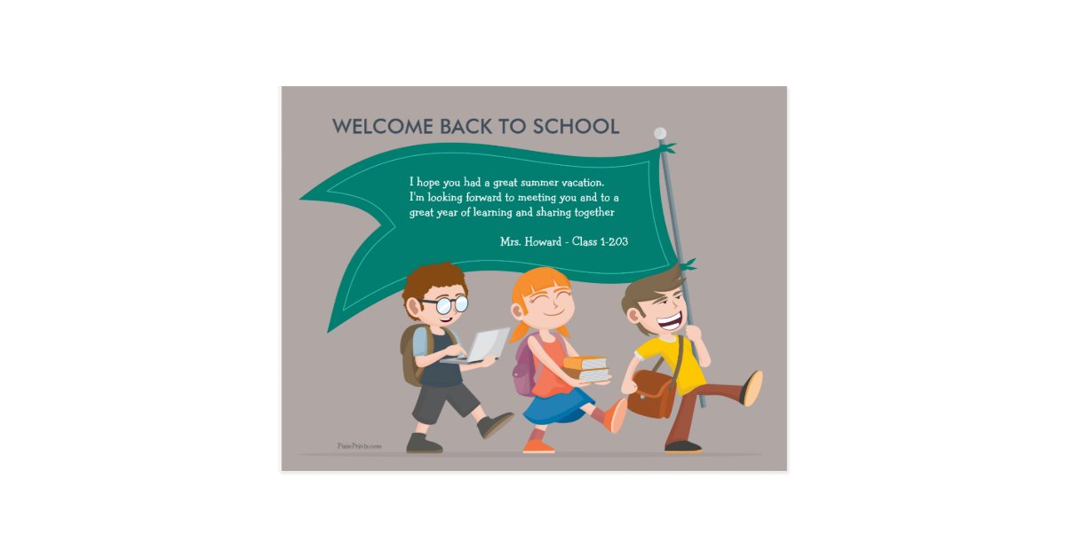 Welcome Back Teacher's Postcard | Zazzle.com