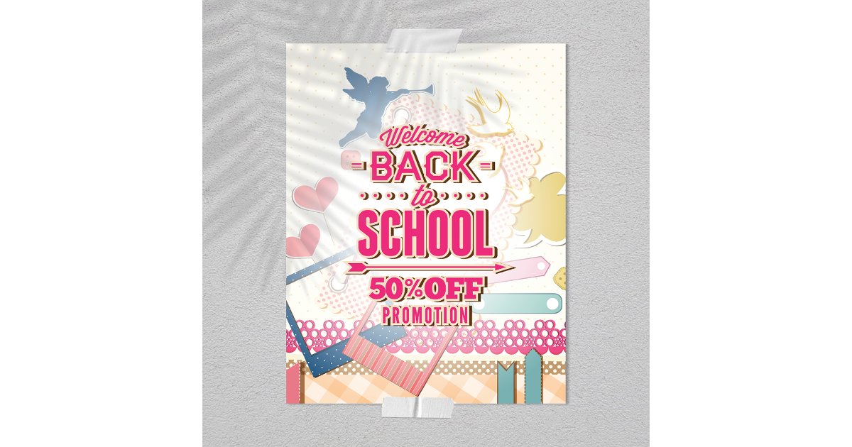 Welcome Back To School 50% Off Promotion Flyer | Zazzle