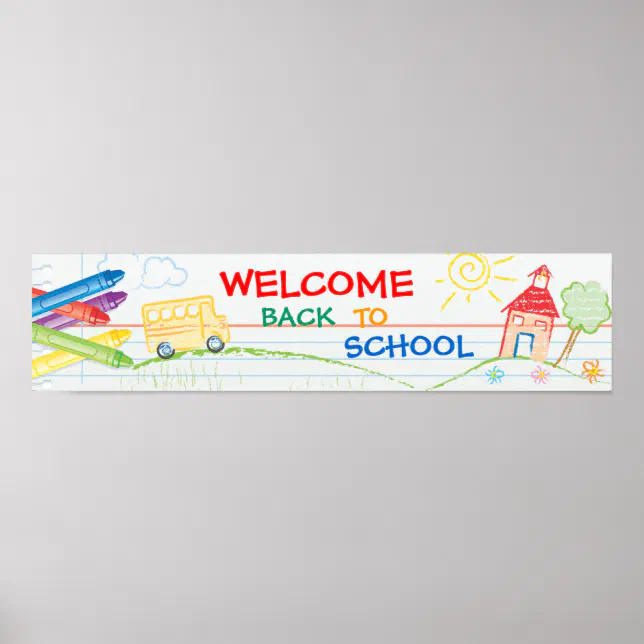 Welcome Back to School Banner Poster | Zazzle