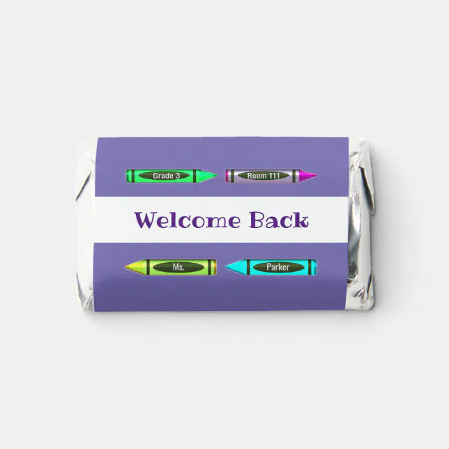 Welcome Back to School Crayon Information Design Hershey's Miniatures ...