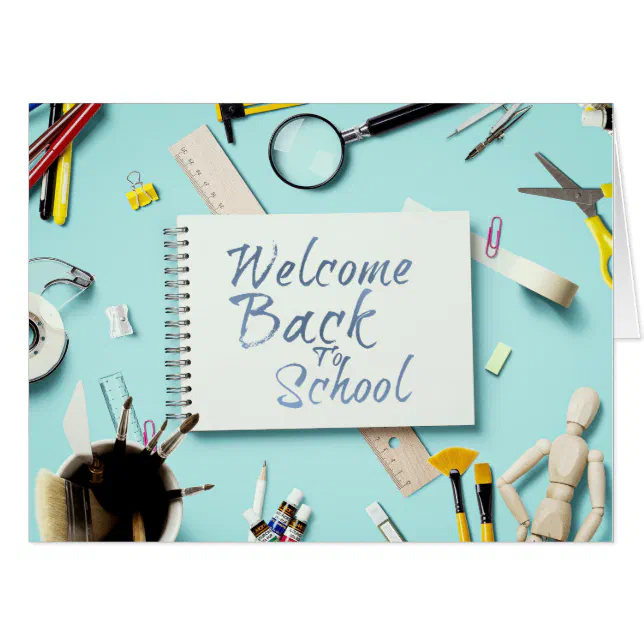 Welcome Back to School – Creative Notebook Style Card | Zazzle