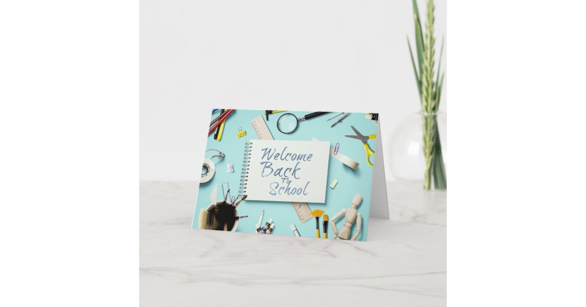 Welcome Back to School – Creative Notebook Style Card | Zazzle