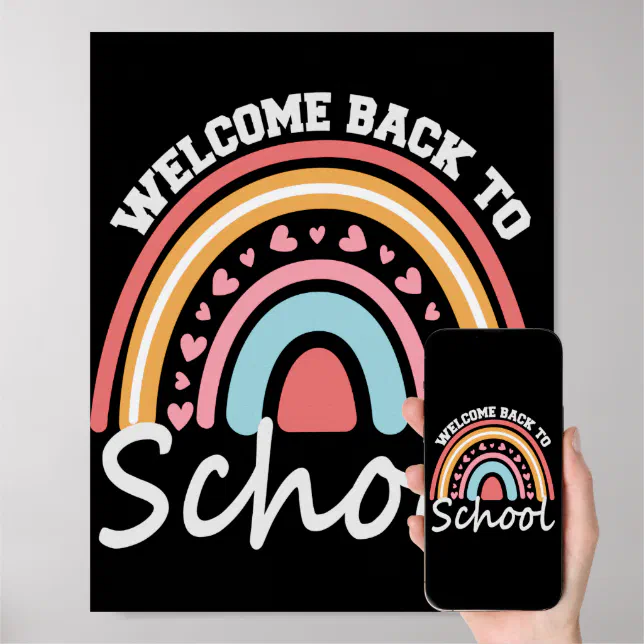 Welcome Back to School Cute Rainbow Student Gift Poster | Zazzle