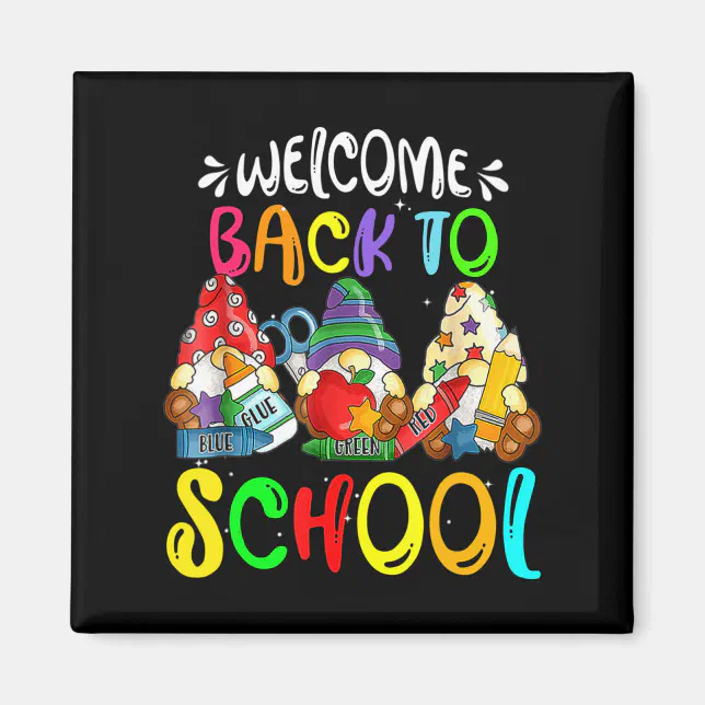 Welcome Back To School Gnomes Fun Teachers Student Magnet | Zazzle