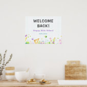 welcome back to school kindergarten kids cute poster | Zazzle