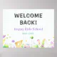 welcome back to school kindergarten kids cute poster | Zazzle