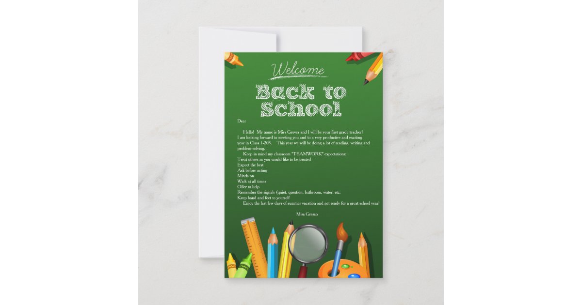 Welcome Back To School Notecard | Zazzle