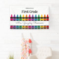 Welcome Back to School Rainbow Crayon Banner | Zazzle