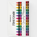 Welcome Back to School Rainbow Crayon Banner | Zazzle