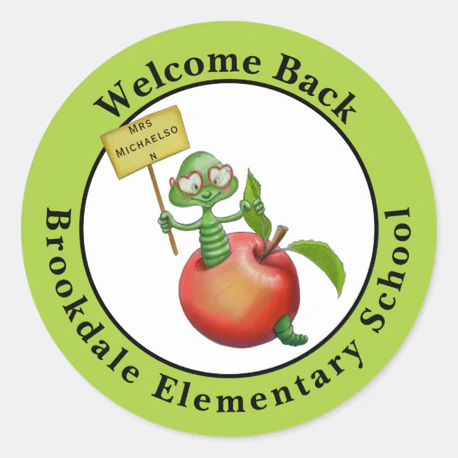 Welcome Back to School Teacher Classic Round Sticker | Zazzle