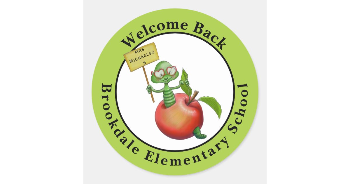 Welcome Back to School Teacher Classic Round Sticker | Zazzle