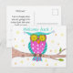 Welcome back-to-school teacher owl postcard | Zazzle