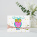 Welcome back-to-school teacher owl postcard | Zazzle