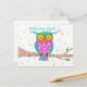 Welcome back-to-school teacher owl postcard | Zazzle