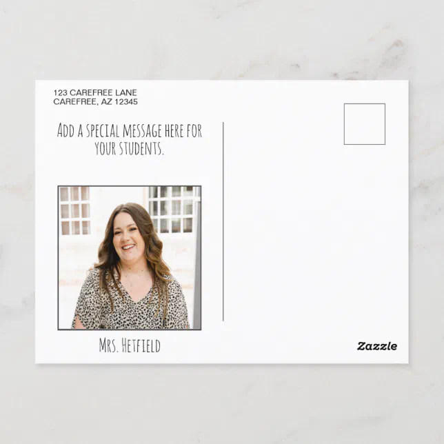 Welcome Back to School Teacher Photo Postcard | Zazzle