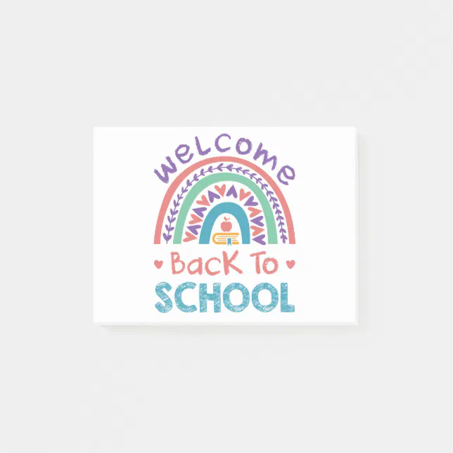 Welcome Back to School Teacher Staff Rainbow Post-it Notes | Zazzle
