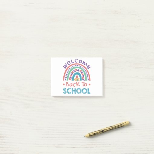 Welcome Back to School Teacher Staff Rainbow Post-it Notes | Zazzle