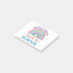 Welcome Back to School Teacher Staff Rainbow Post-it Notes | Zazzle