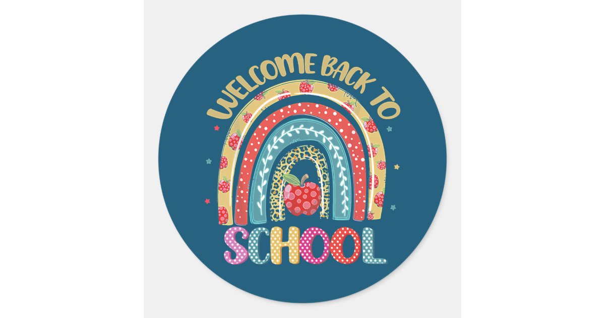 Welcome Back To School Teacher Student Life Boho Classic Round Sticker ...