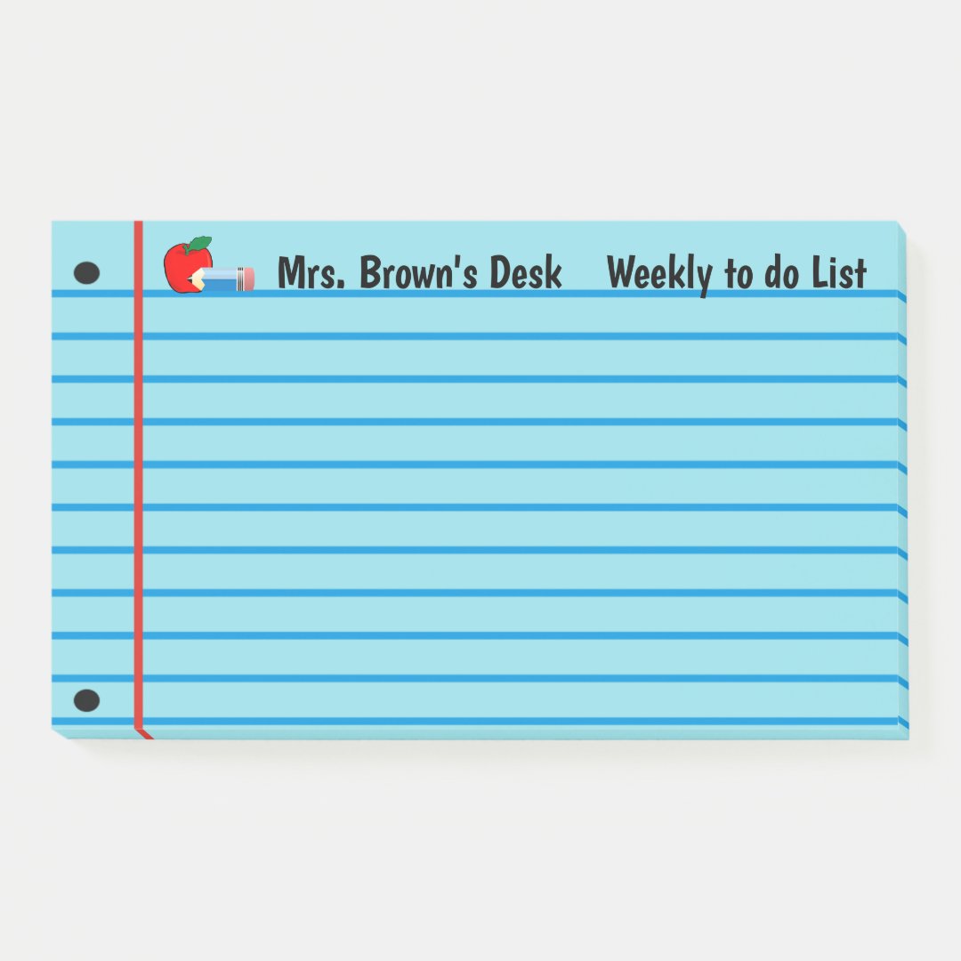 Welcome Back To School Teacher's Desk Post-it Notes | Zazzle