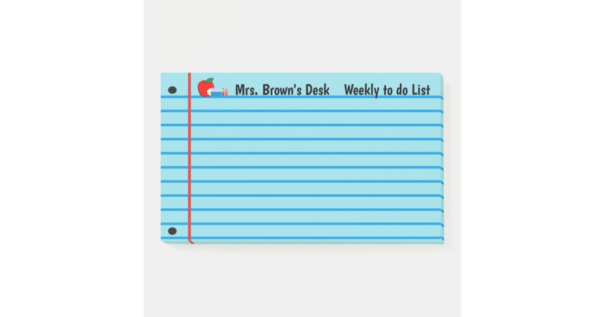 Welcome Back To School Teacher's Desk Post-it Notes | Zazzle