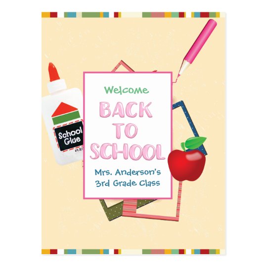 Welcome Back To School Typography Postcard | Zazzle.com