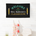 Welcome Back To School Yellow Pencils Banner | Zazzle