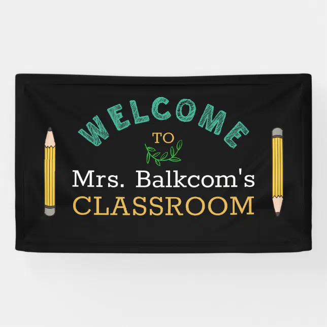 Welcome Back To School Yellow Pencils Banner | Zazzle