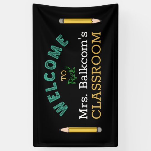 Welcome Back To School Yellow Pencils Banner | Zazzle