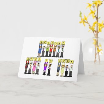 Welcome Back to Work Cartoon People Card | Zazzle