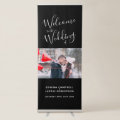 Welcome banner script personalized photo black | Zazzle