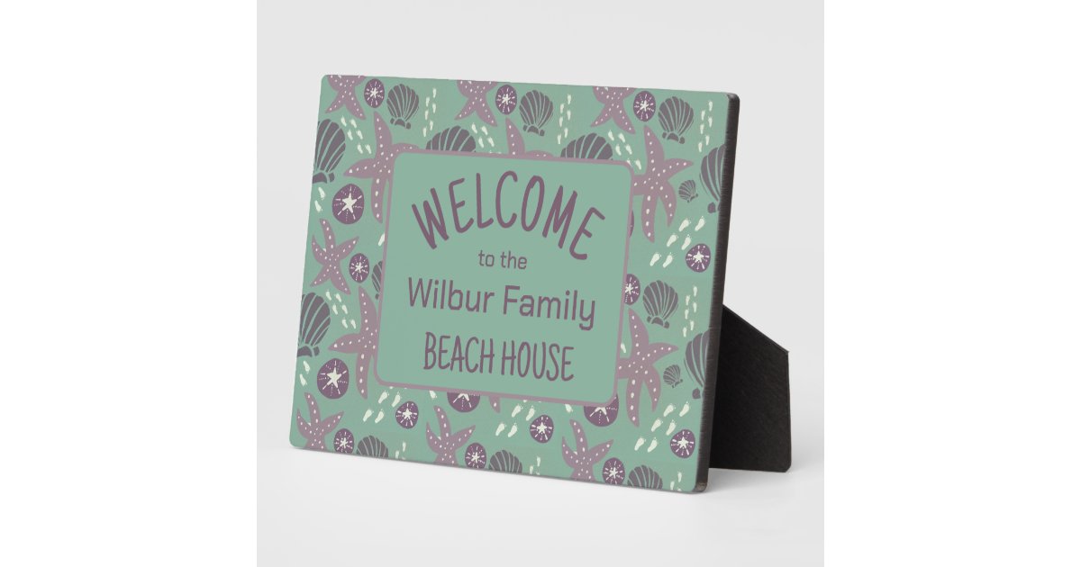 Welcome Beach House Coastal Sign Plaque | Zazzle