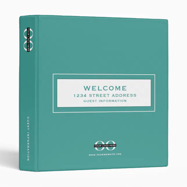 Welcome Beach Vacation Guest Information Logo 3 Ring Binder | Zazzle