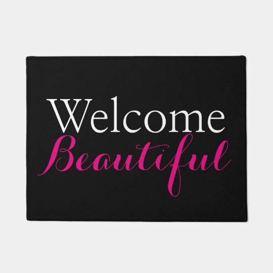 Welcome Beautiful - Beauty Salon Door Mat | Zazzle.com