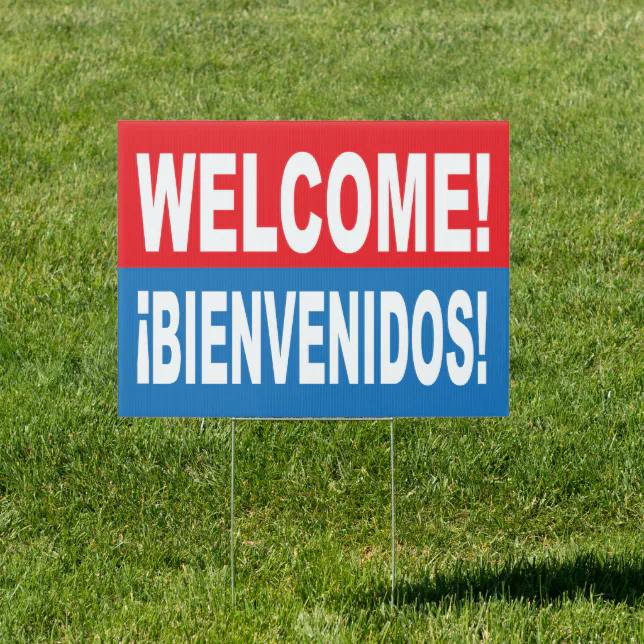 Welcome Bienvenidos English and Spanish Sign | Zazzle