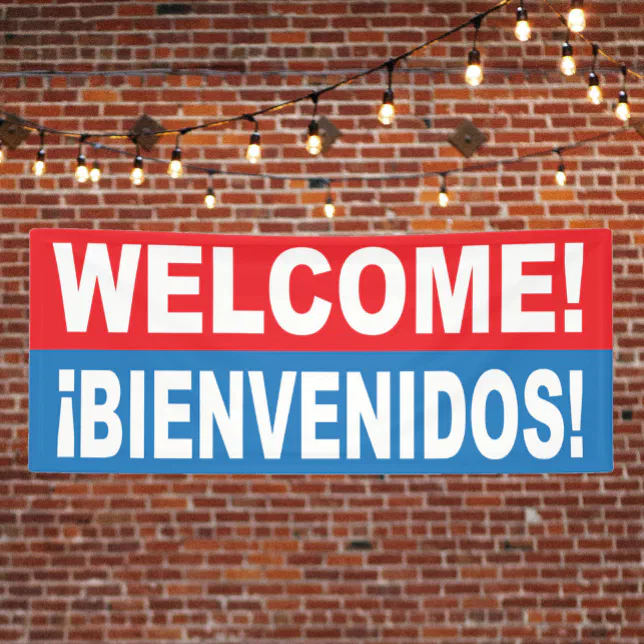 Welcome Bienvenidos English Spanish Banner | Zazzle