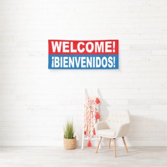 Welcome Bienvenidos English Spanish Banner | Zazzle